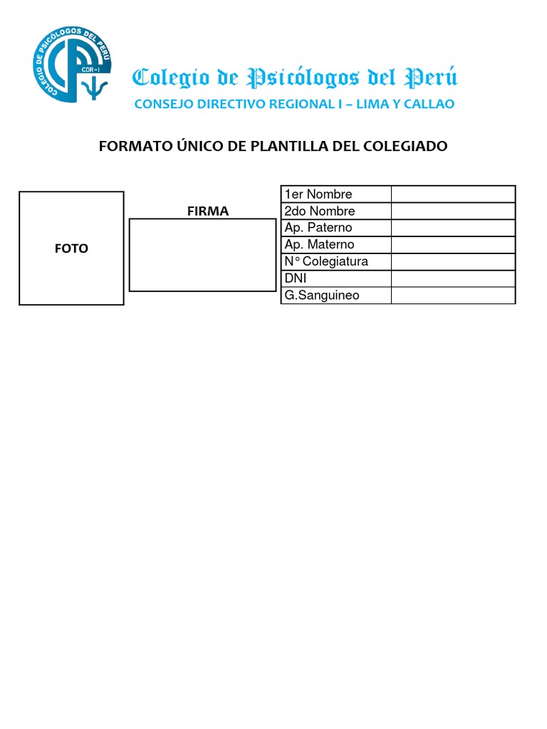 1.plantilla CDR - Formato 1 | PDF