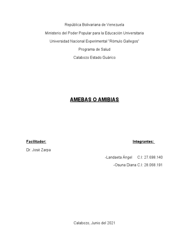 Amebas Angel Landaeta y Diana Osuna | PDF | Especialidades Medicas ...