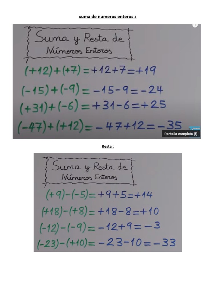Suma de Numeros Enteros | PDF