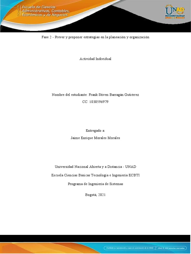 Fase 2 - Prever y Proponer Estrategias en La Planeación y Organización ...