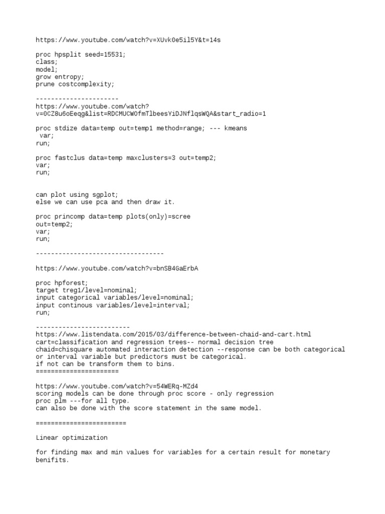 Segmentation And Decision Tree In Sas Pdf Regression Analysis