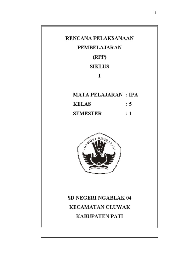 Adoc - Pub - Rencana Pelaksanaan Pembelajaran RPP Siklus I Mata | PDF | Griya & Taman ...