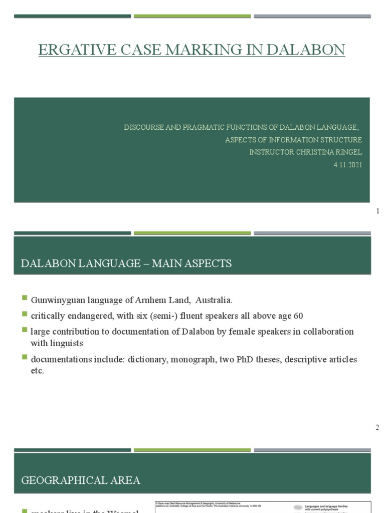 Ergative Case Marking in Dalabon | PDF | Clause | Linguistic Morphology