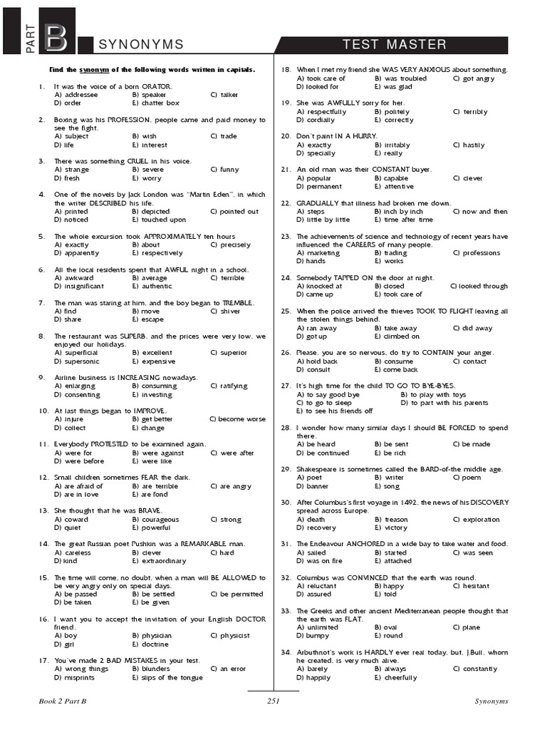 Synonyms: Test Master | PDF