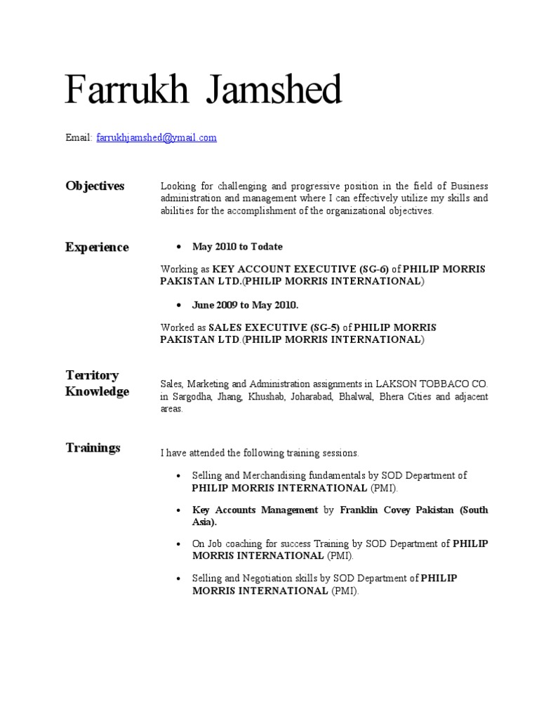 Farrukh CV | PDF | Pakistan | Behavior Modification
