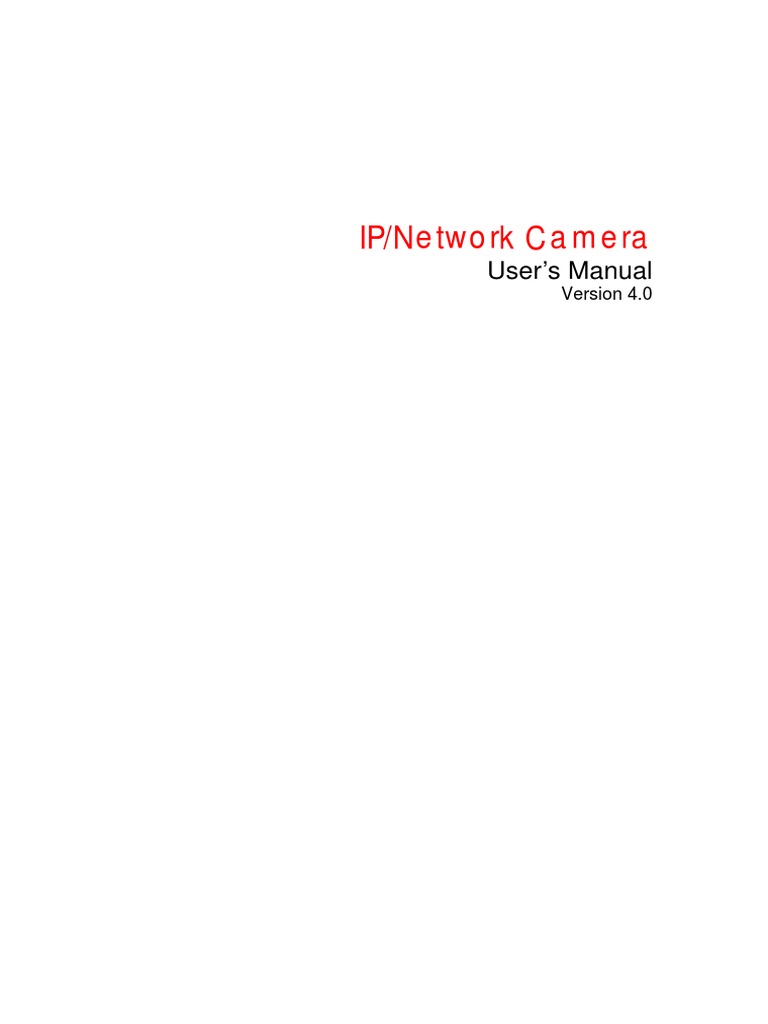 IP/Network Camera: User's Manual | PDF | Ip Address | Port (Computer Networking)