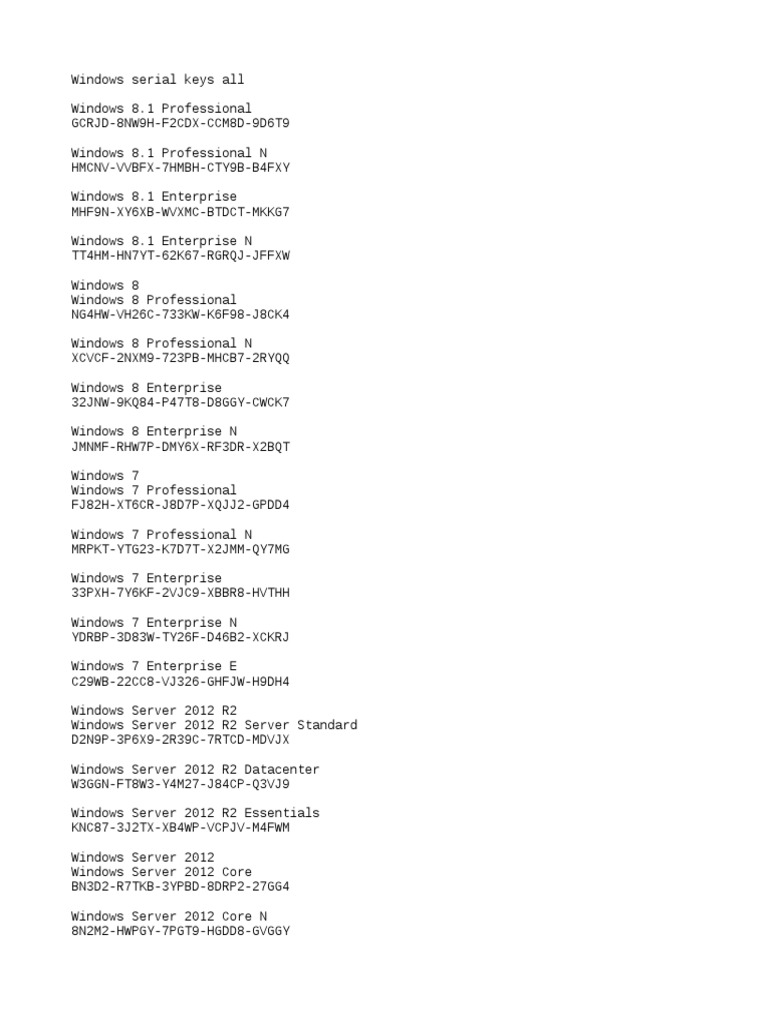 Windows Serials | PDF | Computers