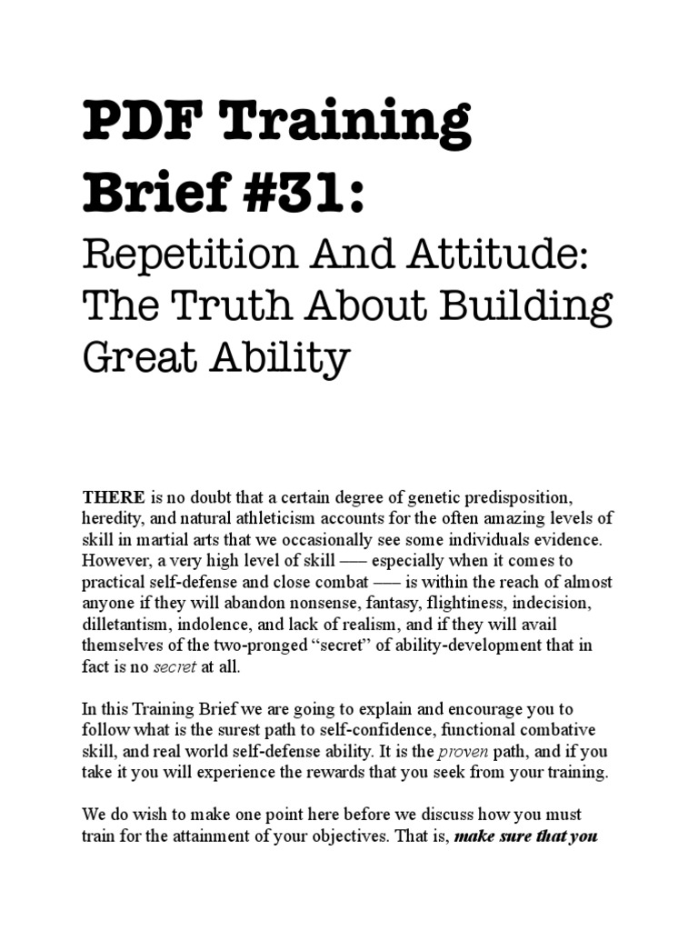 PDF Training Brief #31 - Repetition and Attitude | PDF | Combat ...