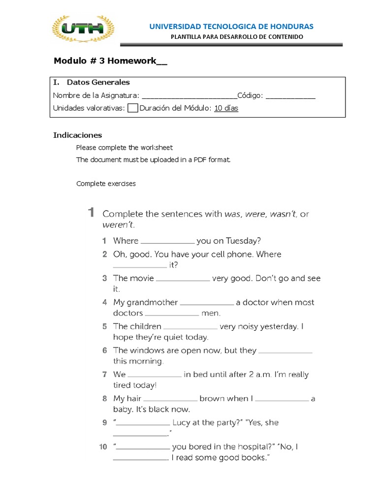 Module 3 Homework English 2 | PDF | Tecnología