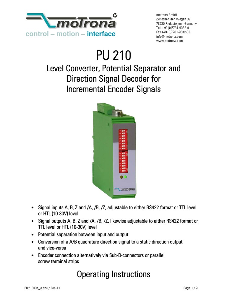 PU210 Level Converter Overview | PDF | Power Supply | Phase (Waves)