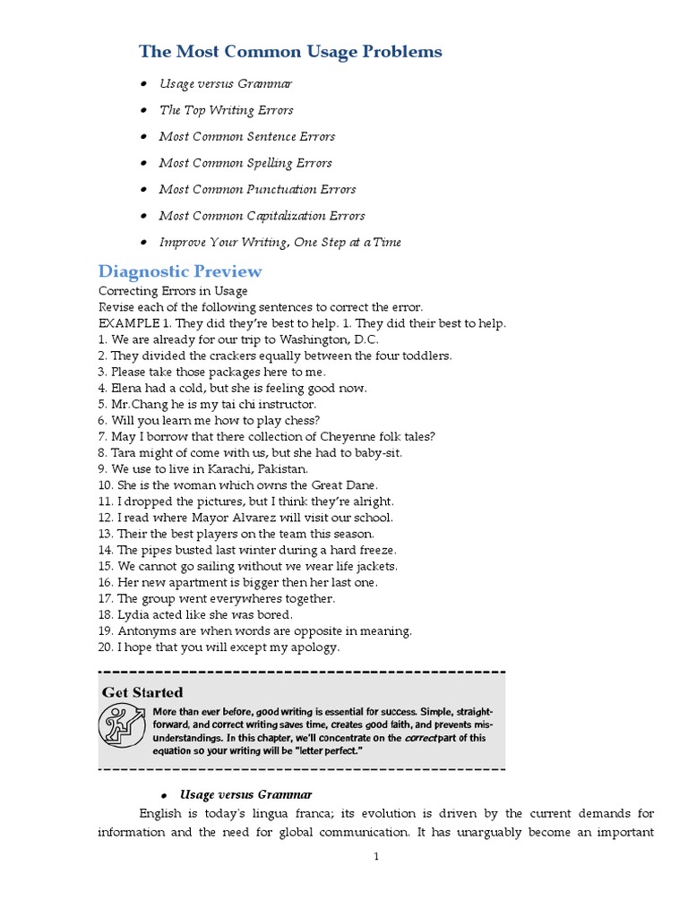 Usage Problems 2020-Final | PDF | Verb | Subject (Grammar)