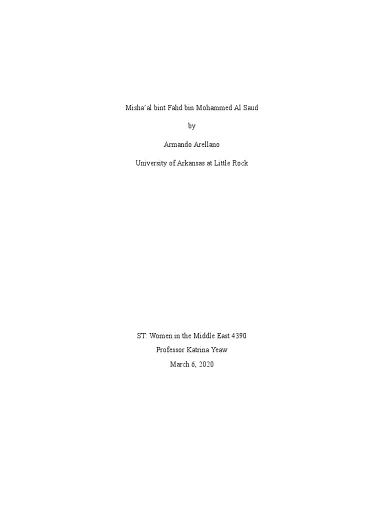 Misha'al Bint Fahd Bin Mohammed Al Saud | PDF | House Of Saud | Saudi ...