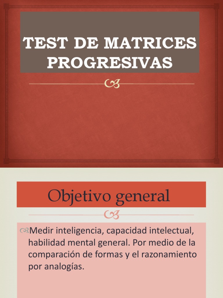 Test de Matrices Progresivas | PDF