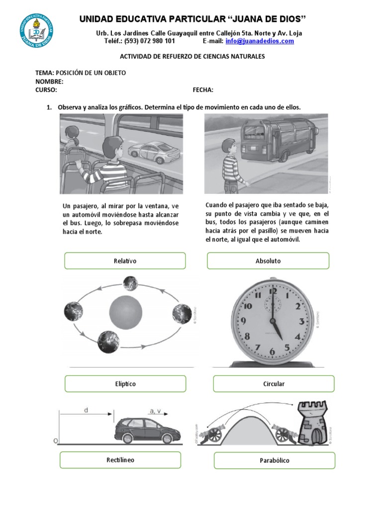 Actividad de Refuerzo - Posición de Un Objeto | PDF