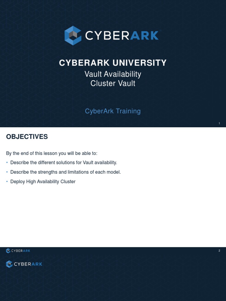 Configuring High Availability for the CyberArk Vault Using a Clustered Deployment | PDF ...