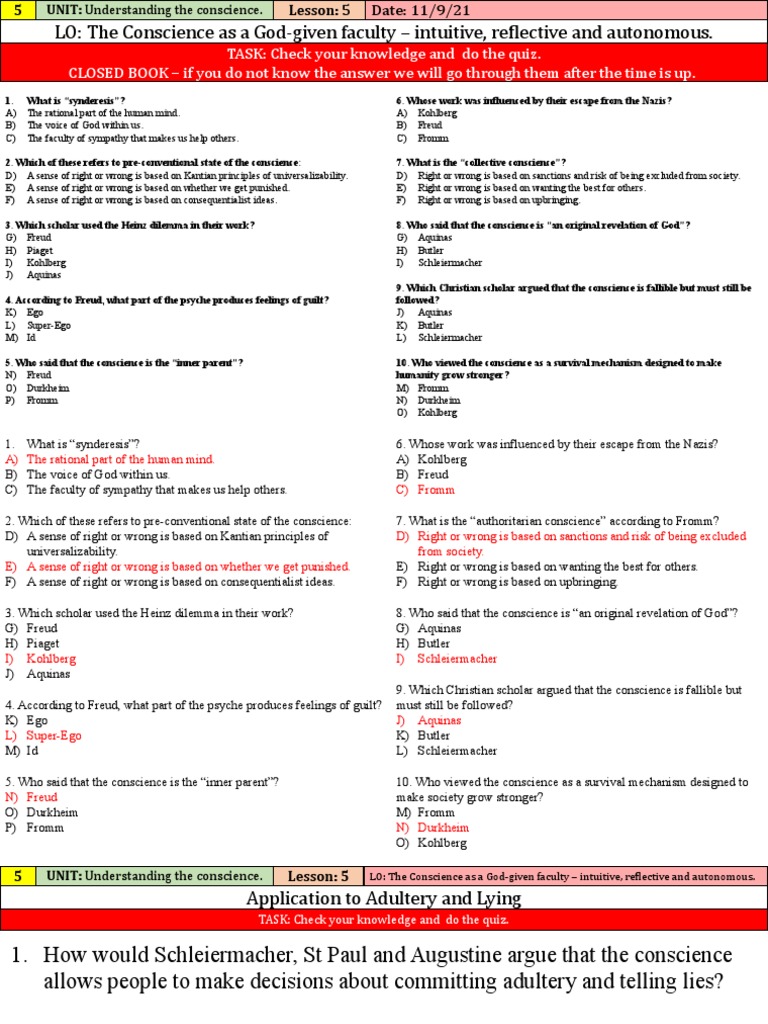 Lesson 5 - Butler and Fletcher | PDF | Conscience | Id