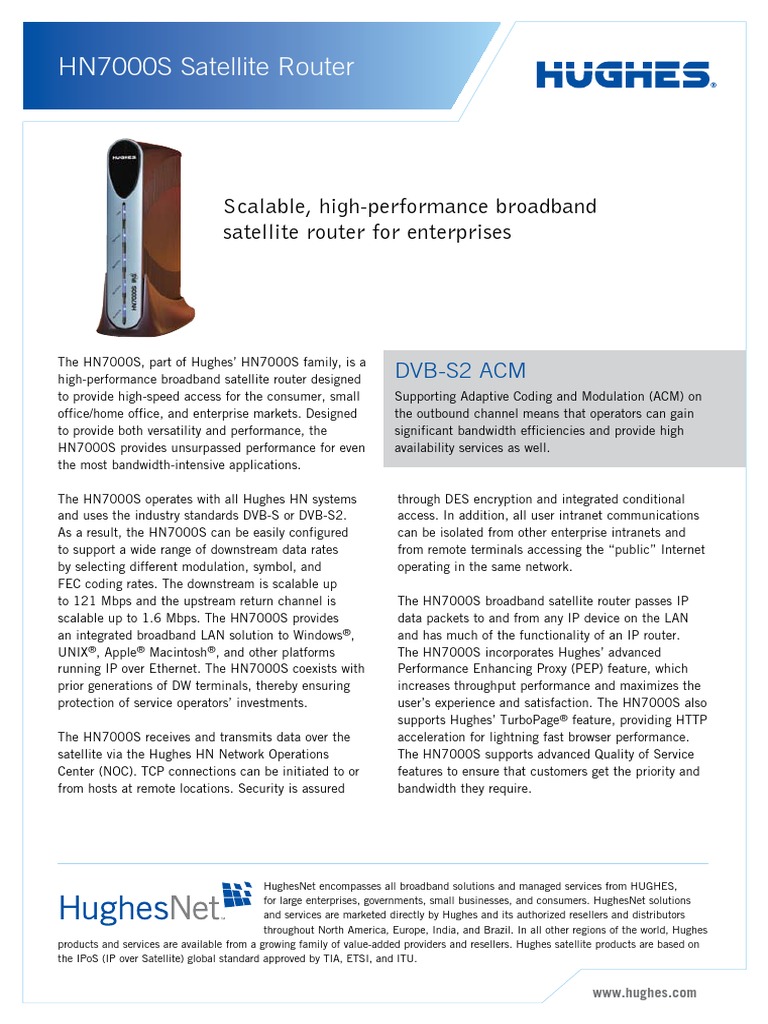 HN7000S Satellite Router | PDF | Internet Access | Router (Computing)