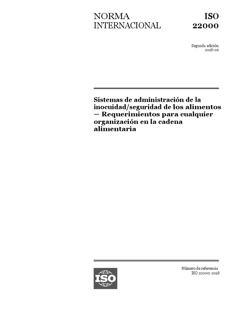 Norma - Iso 22000 2018.espanol - Aplicacion | PDF