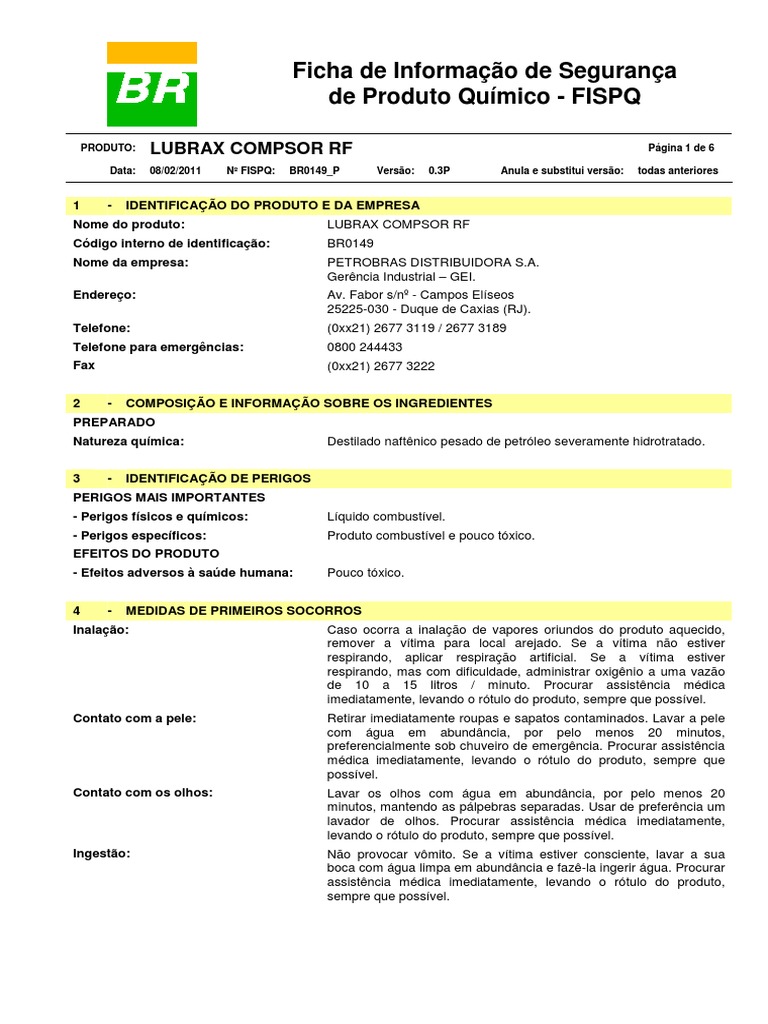 Sispq Lubrax Compsor 68 | Download grátis PDF | Combustão | Desperdício