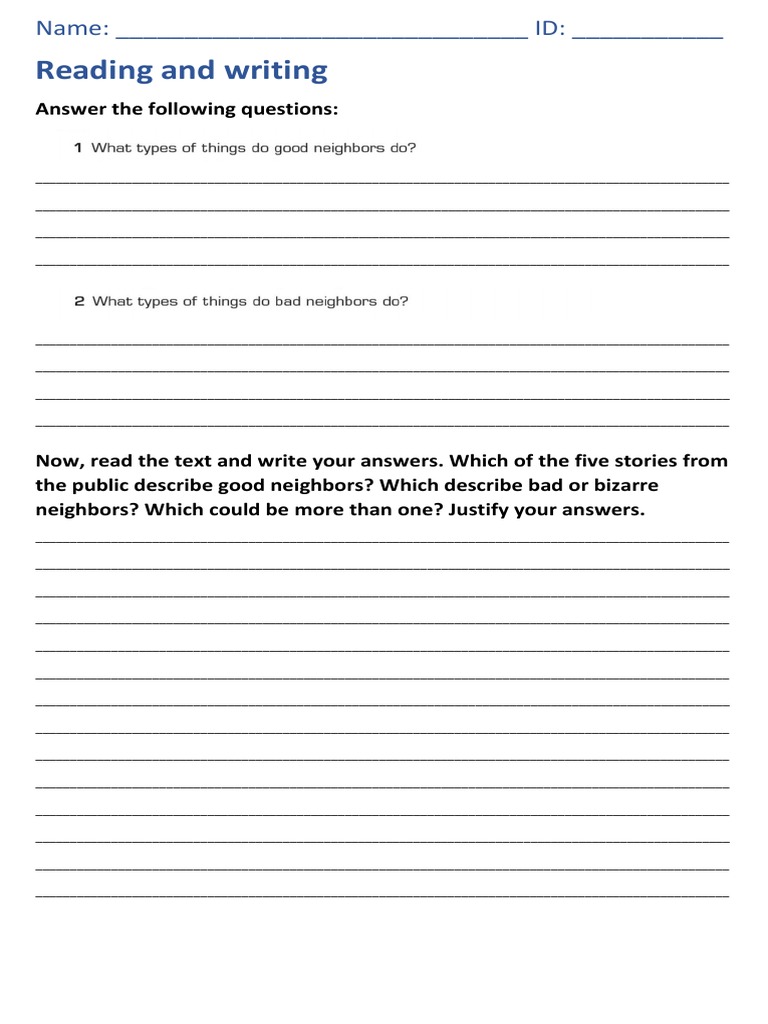 Reading and Writing Practice | PDF