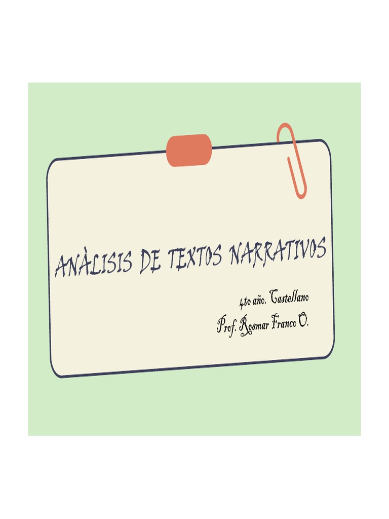 Análisis de textos narrativos básicos | PDF | Cuentos