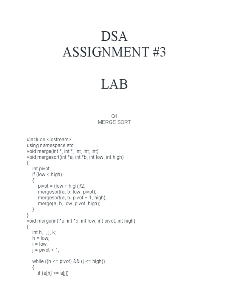 Dsa Assignment 3 Lab Pdf Arithmetic Mathematics 