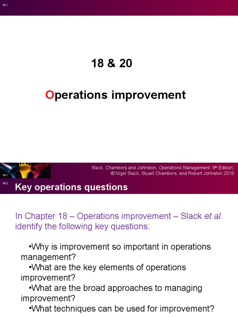 18 20 Operations Improvement | PDF | Six Sigma | Benchmarking