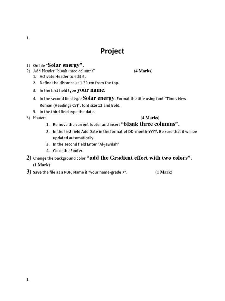 Project (Grade 7 - ICT) | PDF