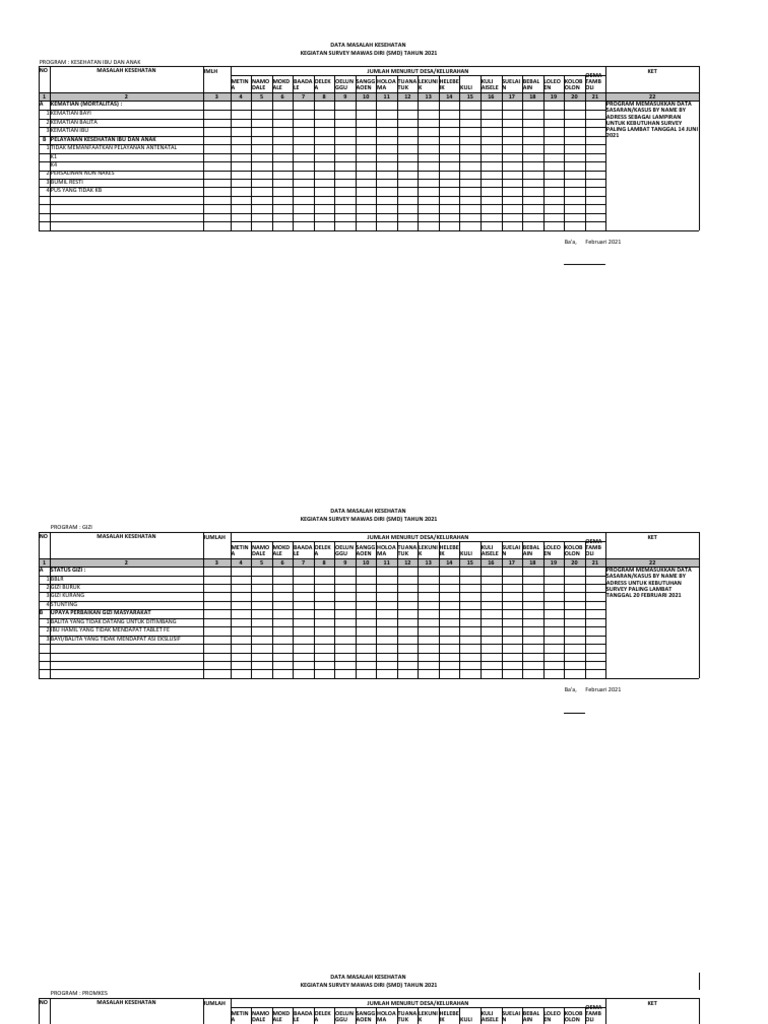 Form Data SMD 2021 | PDF