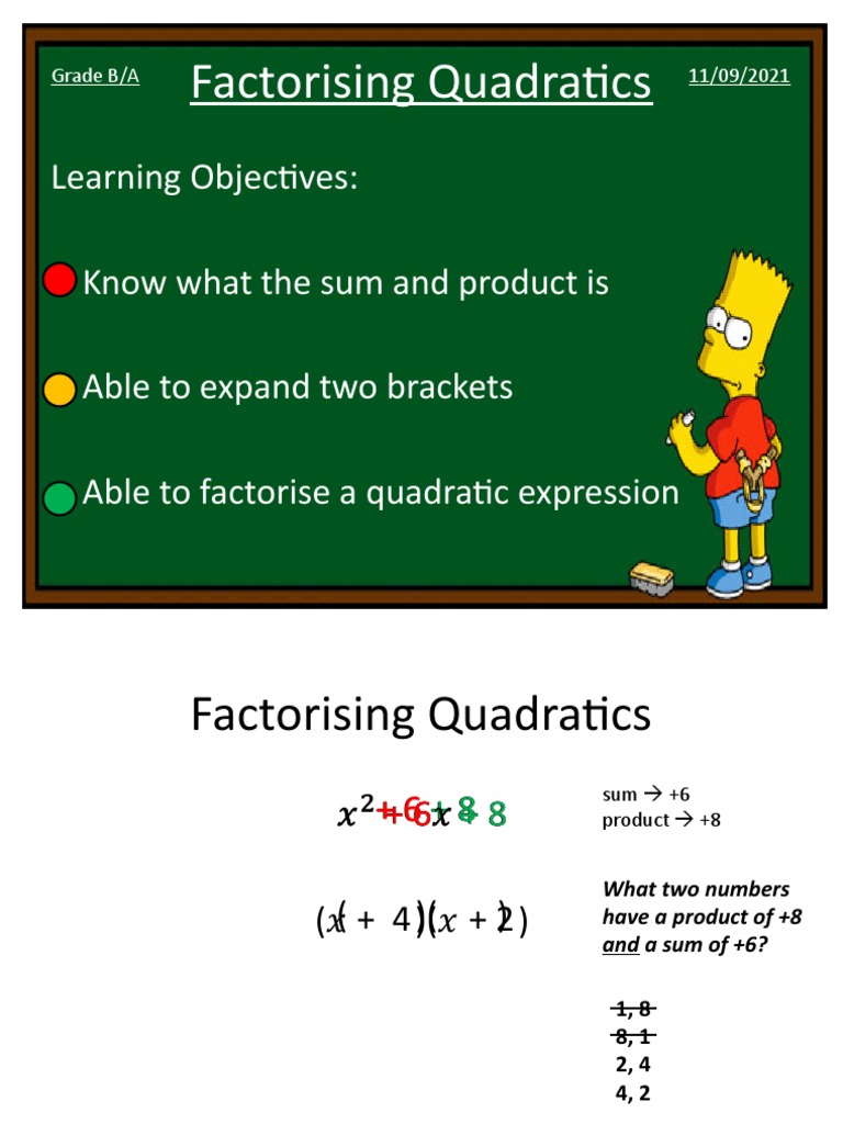 Factorising Quadratics | PDF | Factorization | Algebra