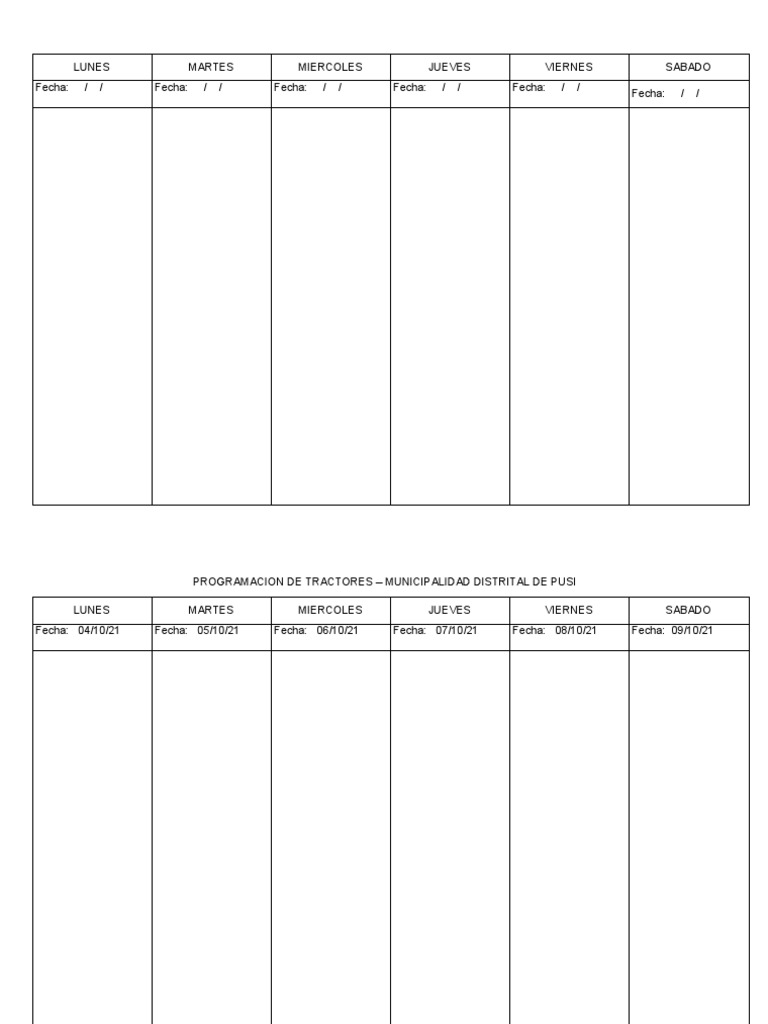 Cuadro de Programacion | PDF