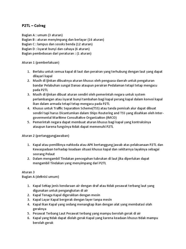 TI Template - P2TL Colreg | PDF