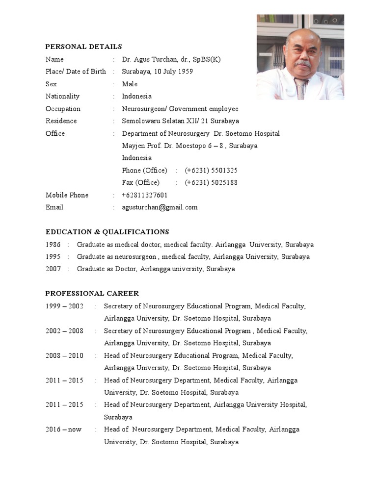 CV Agt | PDF | Neurosurgery | Neuroscience