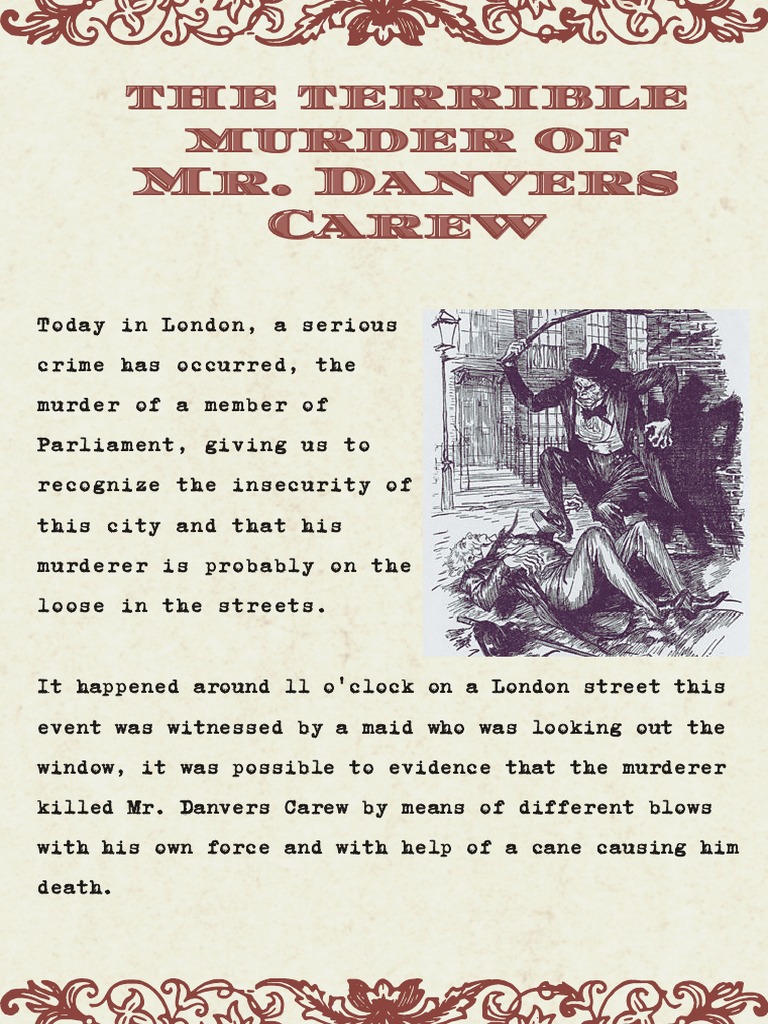The Terrible Murder of Mr. Danvers Carew | PDF | History | Mystery ...