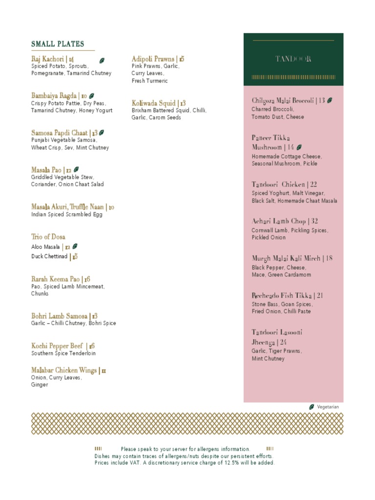 Bombay Bustle Menu | PDF | Curry | Food And Drink