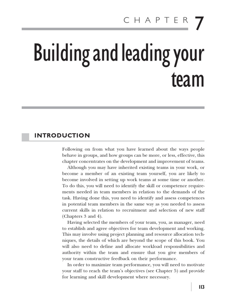 Building and Leading Effective Teams | PDF | Leadership | Competence ...