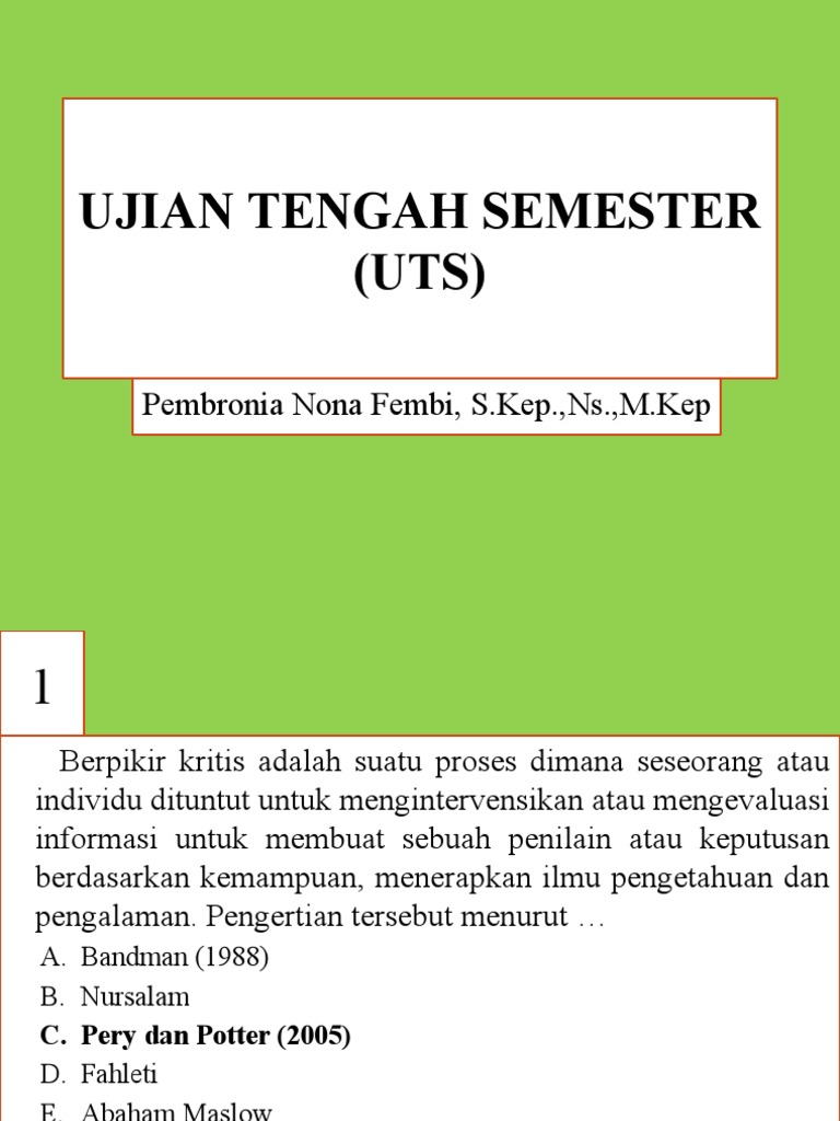 Soal Uts - Berpikir Kritis | PDF