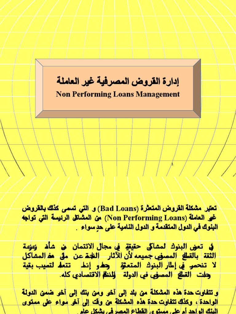 Non Performing Loans Management | PDF