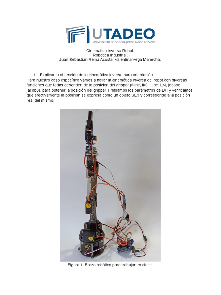 Cinematica Inversa Robot | PDF | Cinemática | Matriz (Matemáticas)