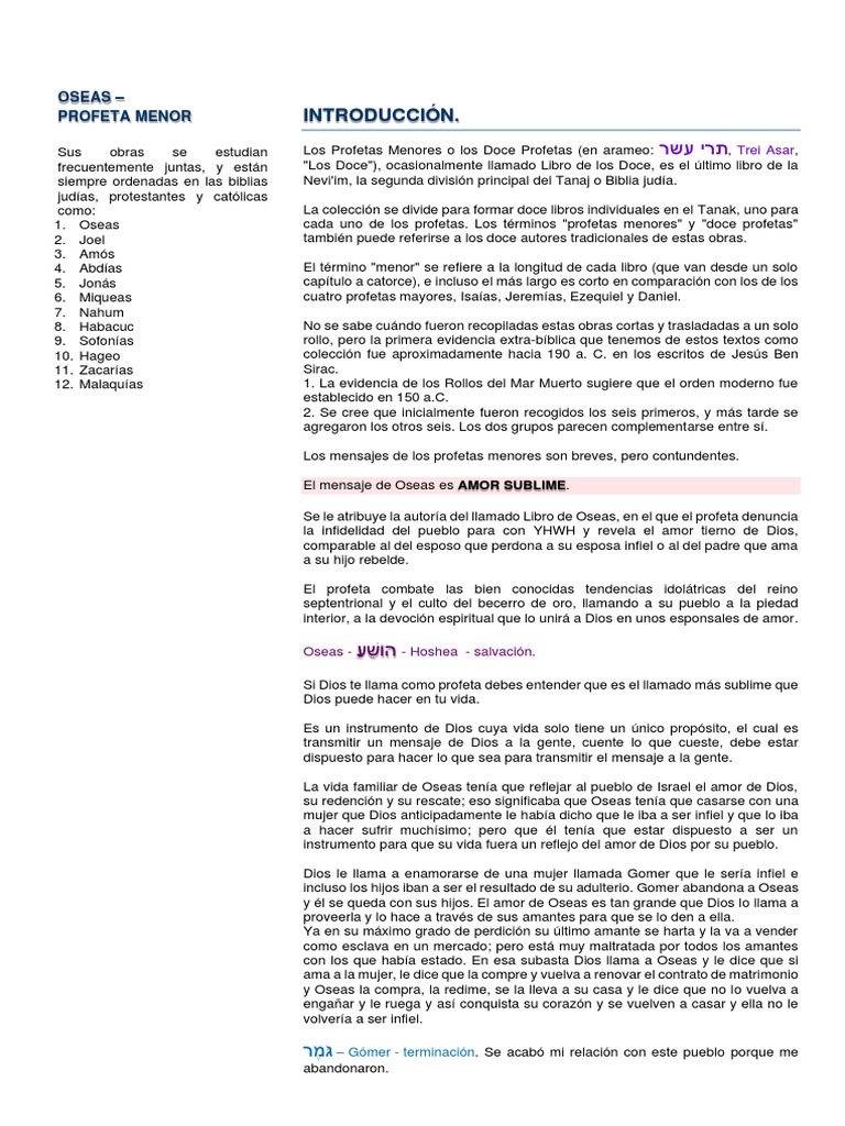 Oseas Pdf Doce Profetas Menores Nevi Im