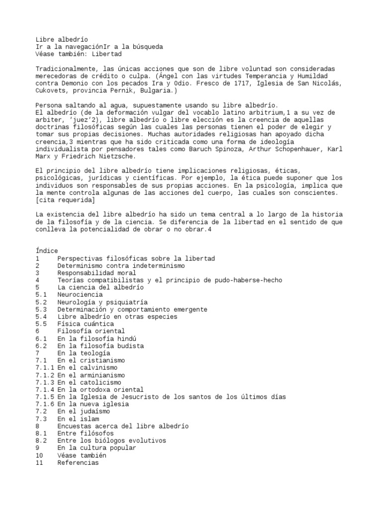 Libre Albeldrio | PDF | Libre albedrío | Determinismo