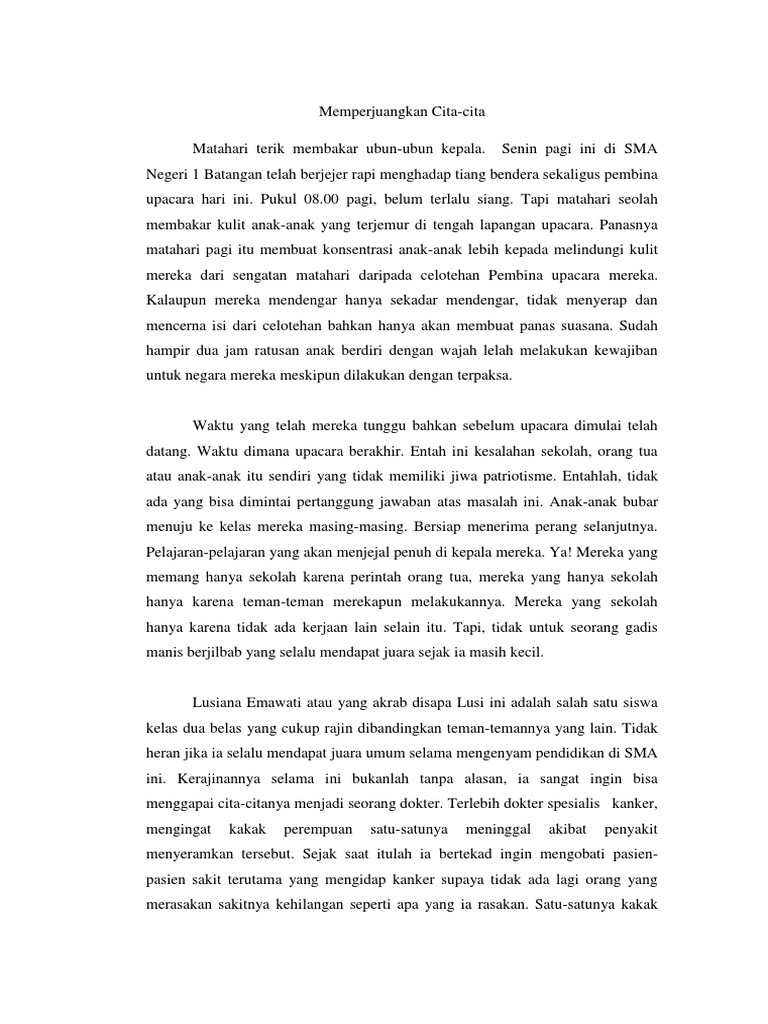 (Cerpen) Memperjuangkan Cita-Cita | PDF