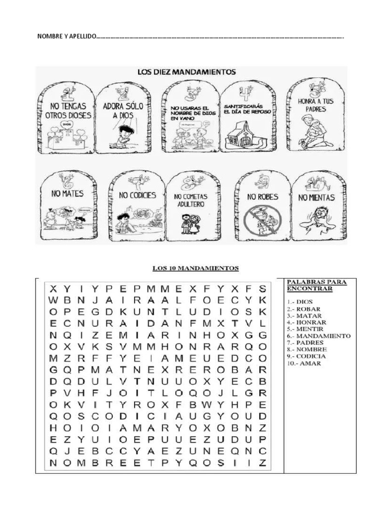 Actividades de los 10 Mandamientos para Niños | PDF | Dios | Diez ...