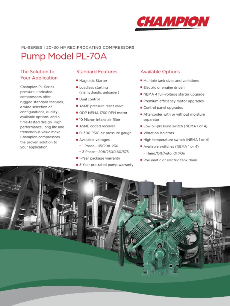 PL-Series Pump Model PL-70 Brochure | PDF | Engines | Pump