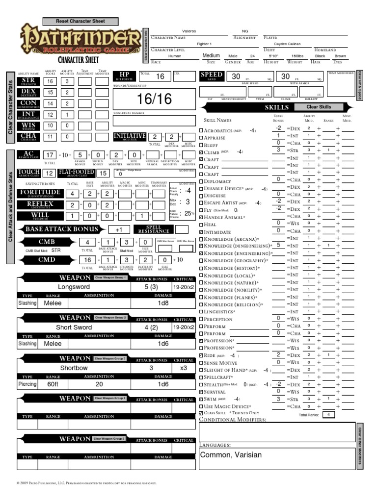 Character Sheet: STR DEX CON INT WIS CHA HP Speed | PDF | Role Playing ...