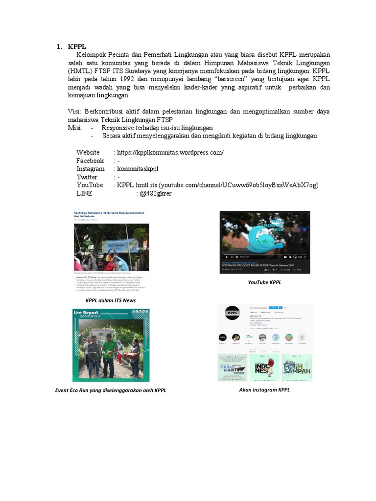 Deskripsi Komunitas ITS | PDF