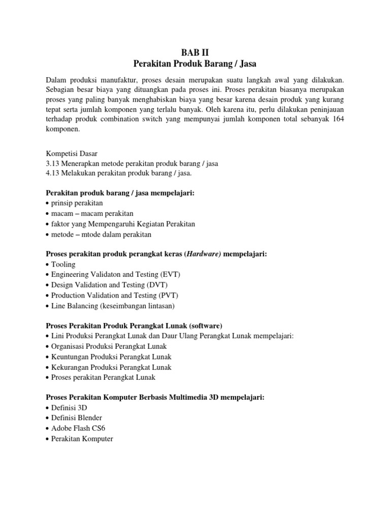 2 Perakitan Produk Barang Dan Jasa | PDF