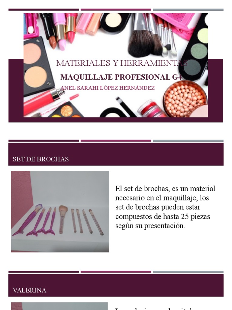 Evidencia Materiales y Herramientas de Maquillaje | PDF | Productos ...