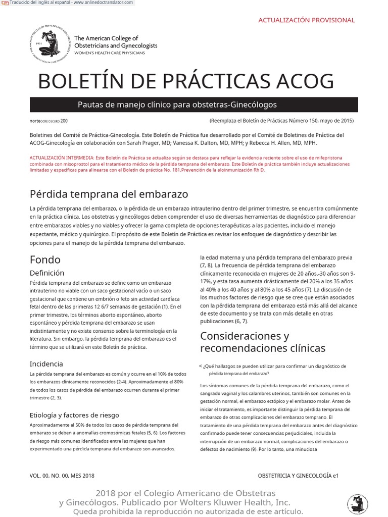 ACOG ABORTO - En.es | PDF | El embarazo | Control de la natalidad
