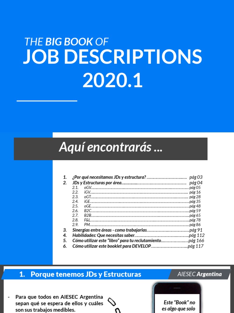 The BIG Book of Job Descriptions - AIESEC Argentina | PDF | Procesos de ...